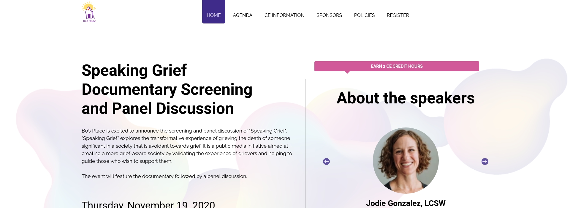 Speaking Grief Documentary Screening and Panel Discussion